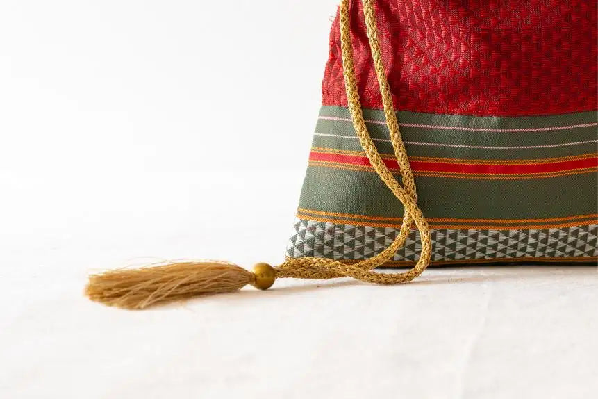 Indian Raga - Potli - Red Khun Silk – Sattva Store